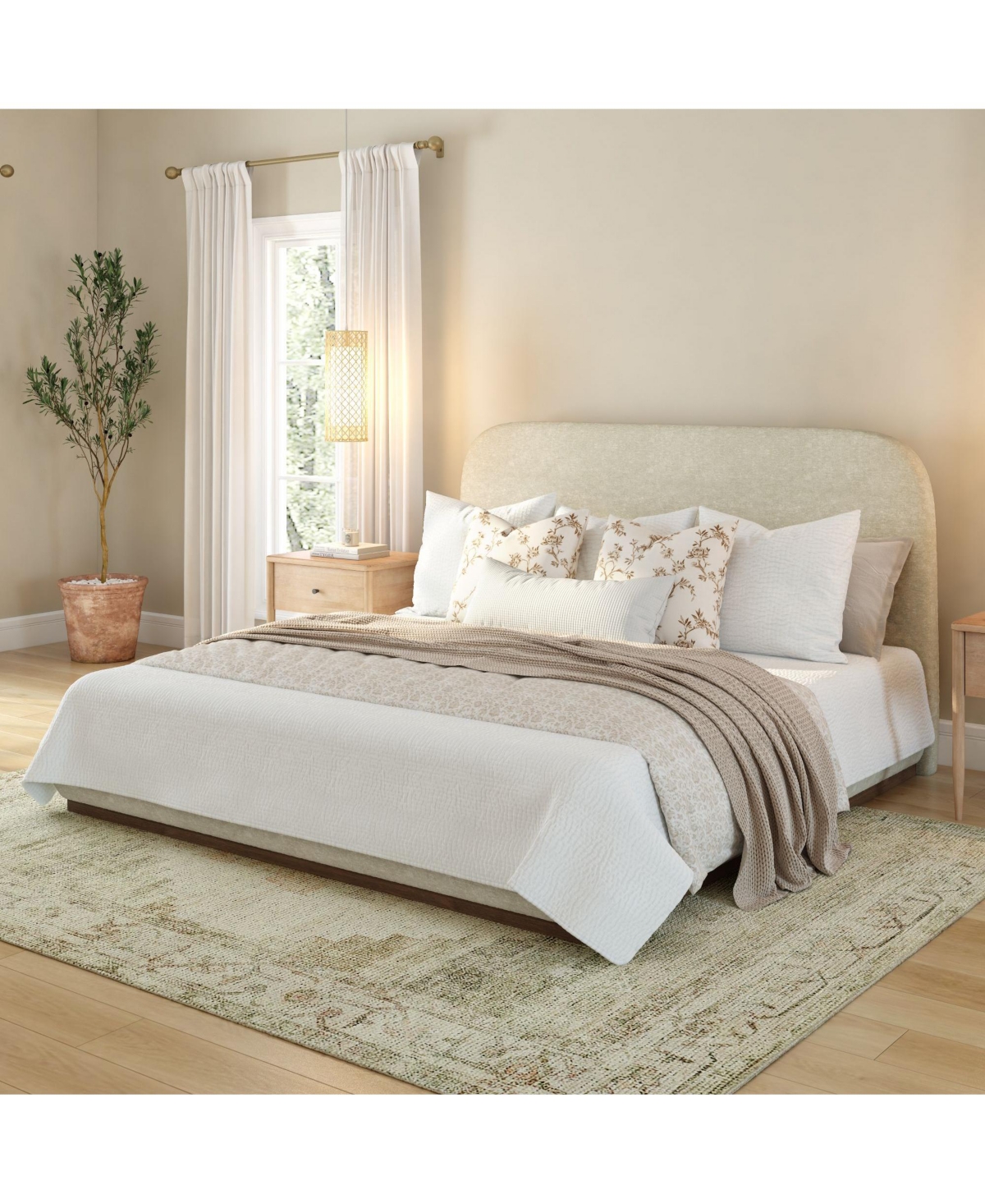 Click here for Plank+Beam Ashland Upholstered Bed (King) - Oatmea... prices