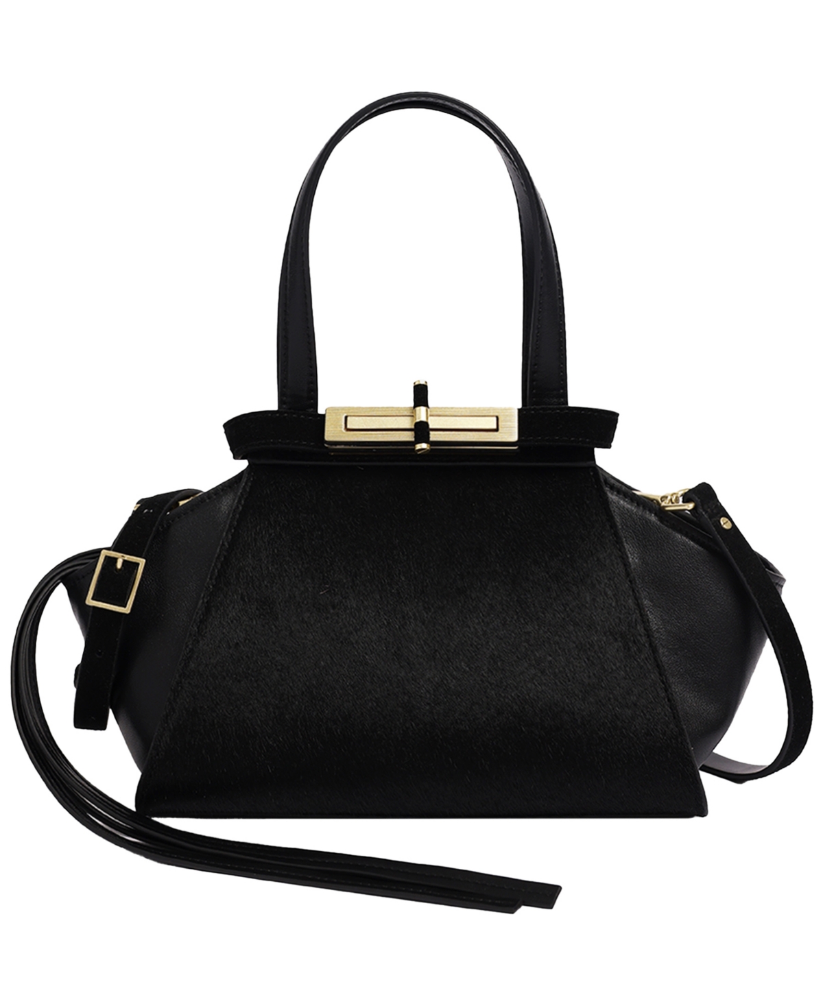 Click here for Kenneth Cole Leather Small Satchel Handbag - Black prices