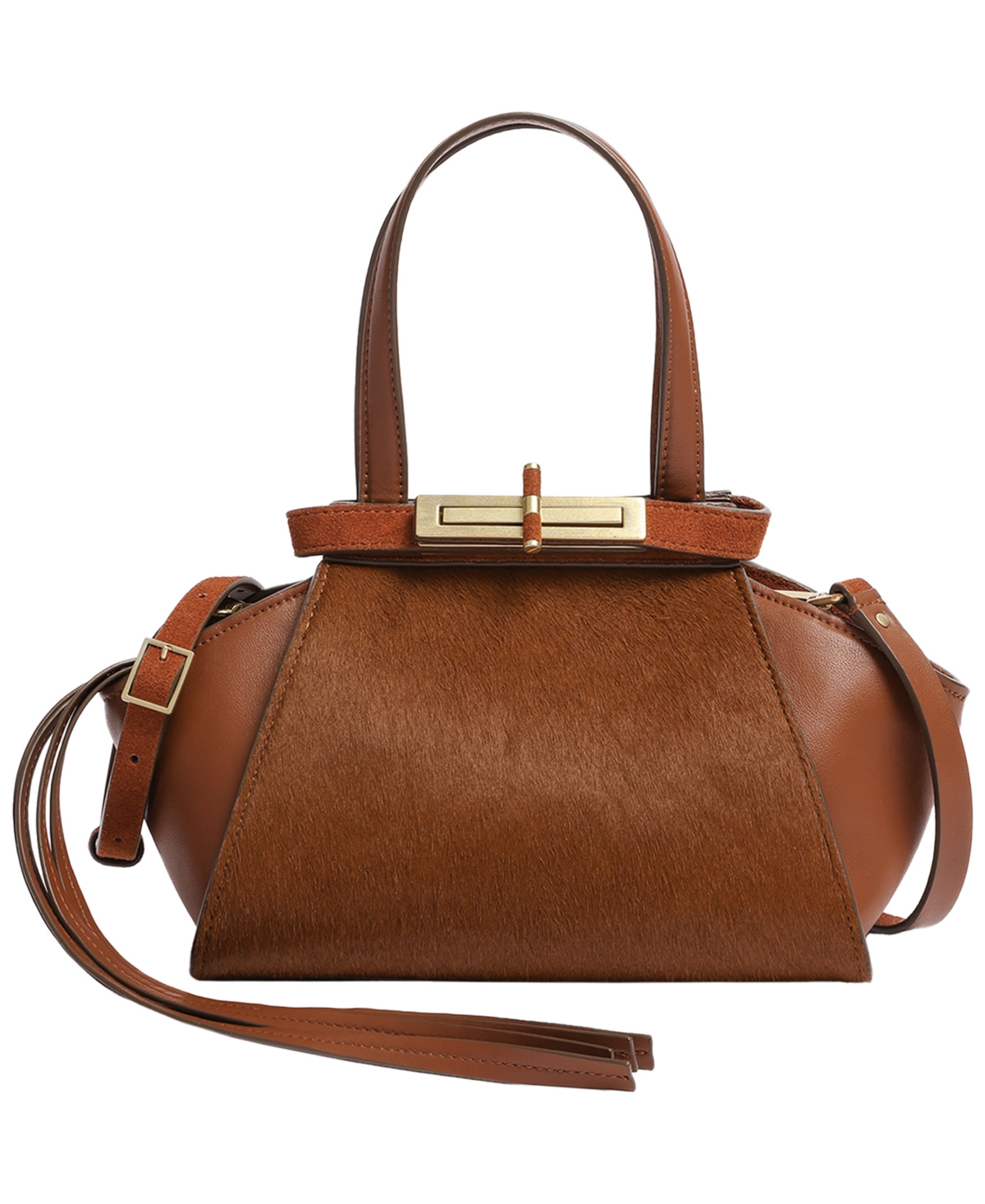 Click here for Kenneth Cole Leather Small Satchel Handbag - Saddl... prices