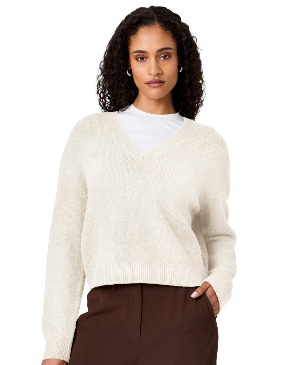 Click here for French Connection Womens Suzie Oversized V-Neck Pu... prices
