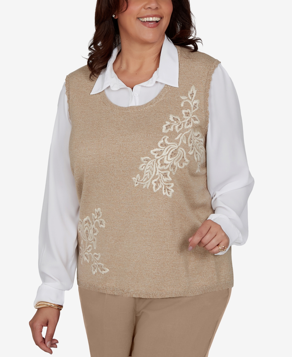 Click here for Alfred Dunner Plus Size Union Square Two-in-one Em... prices