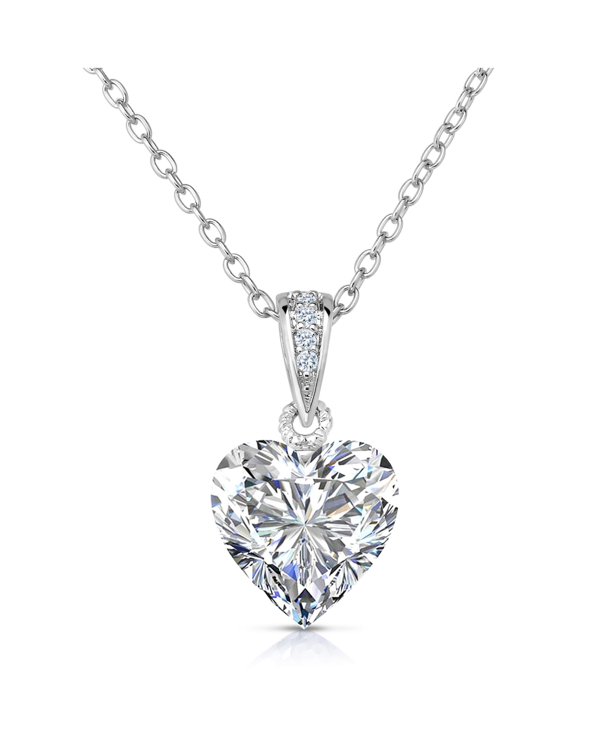Click here for Sterling Silver Cubic Zirconia Heart shape Necklac... prices