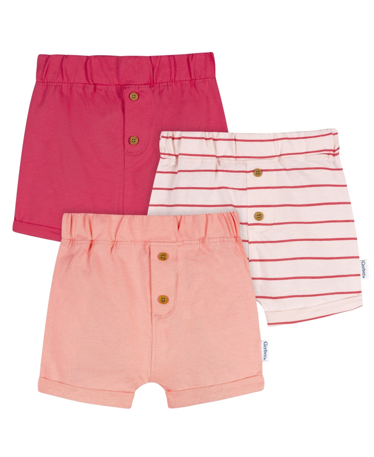 Click here for Gerber Baby Girls 3-Pack Shorts  Coral  0-3 Months... prices