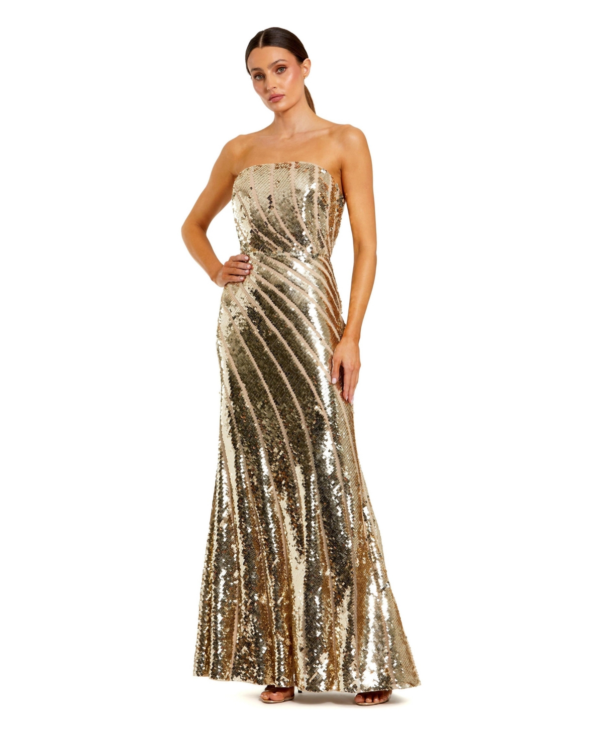 Click here for Mac Duggal Womens Strapless Sequin Mermaid Gown -... prices