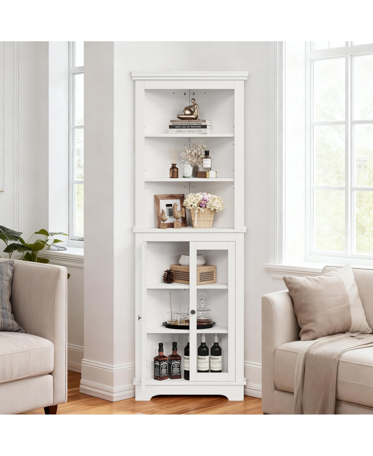 Click here for Farmhouse Corner Cabinet  63 Inches Tall Freestand... prices