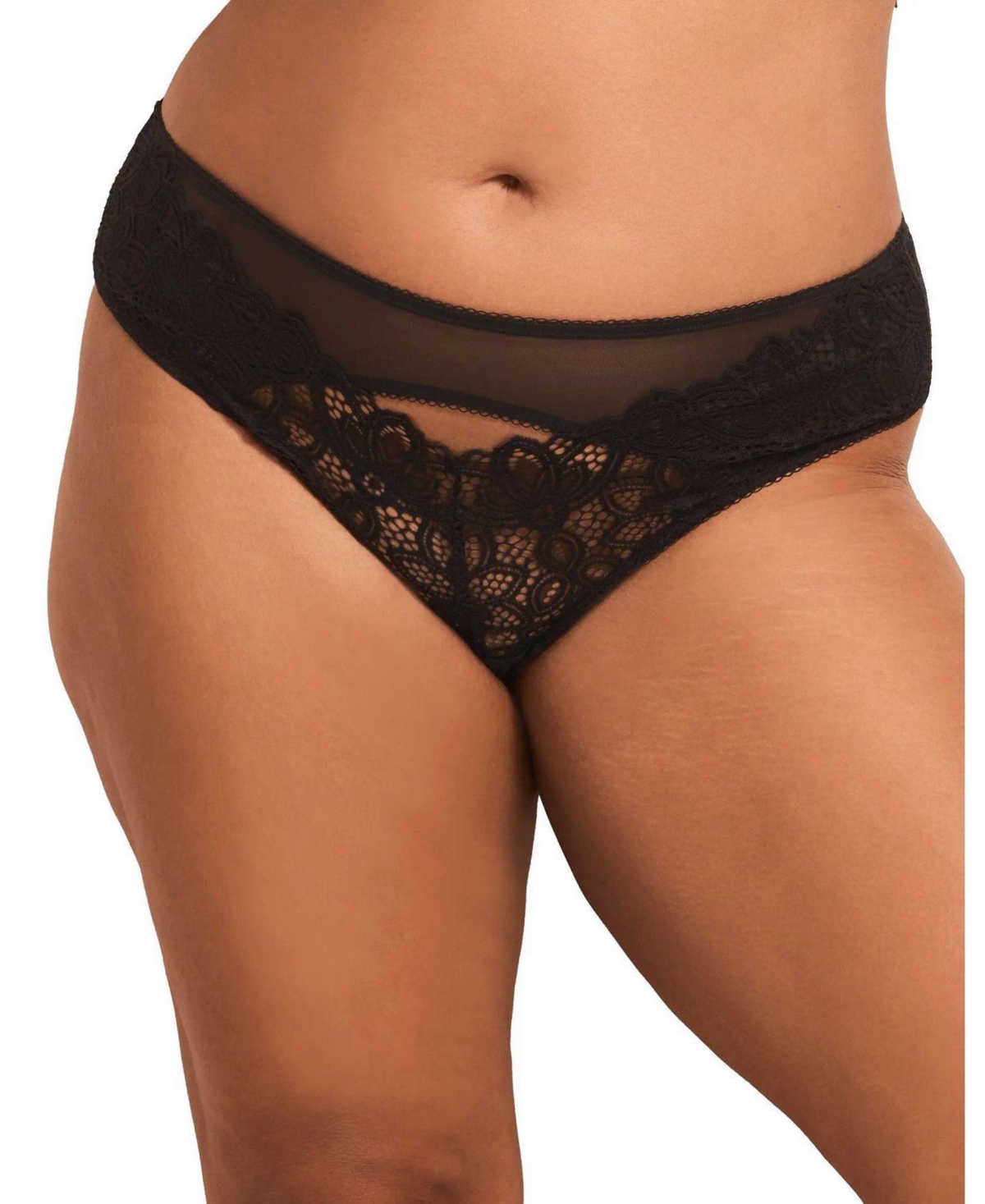 Click here for Adore Me Plus Size Elska Cheeky Panty - Black prices