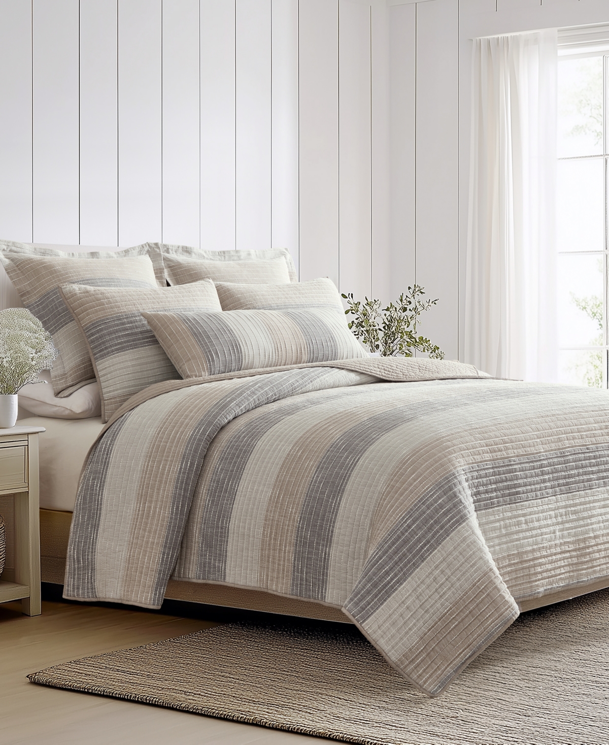 Click here for Levtex Home Sand Stripes Textured Quilt  Twin - Na... prices