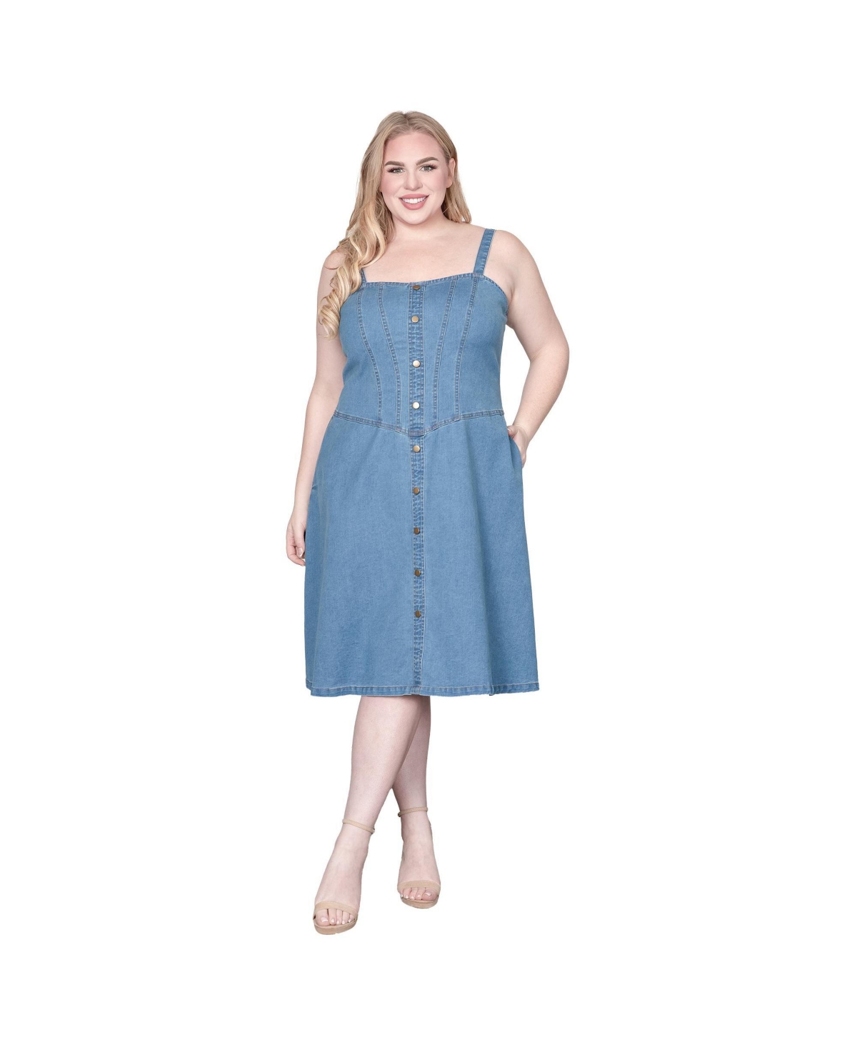 Click here for Standards & Practices Womens Denim Square Neck Sle... prices
