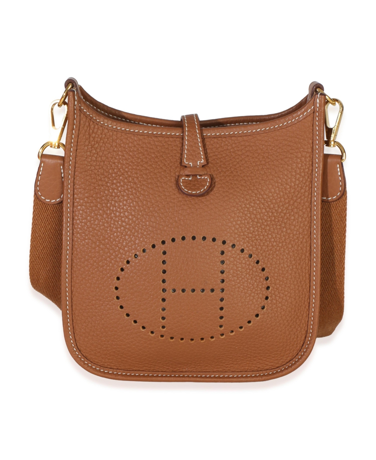 Click here for Pre-Owned HERMES Gold Clemence Mini Evelyne 16 Tpm... prices