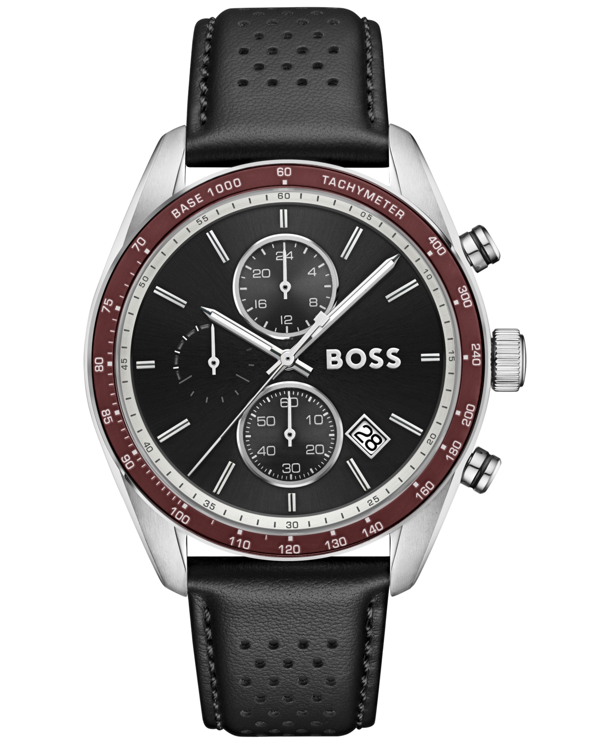 Click here for Hugo Boss Mens Grand Prix Quartz Chrono Black Leat... prices