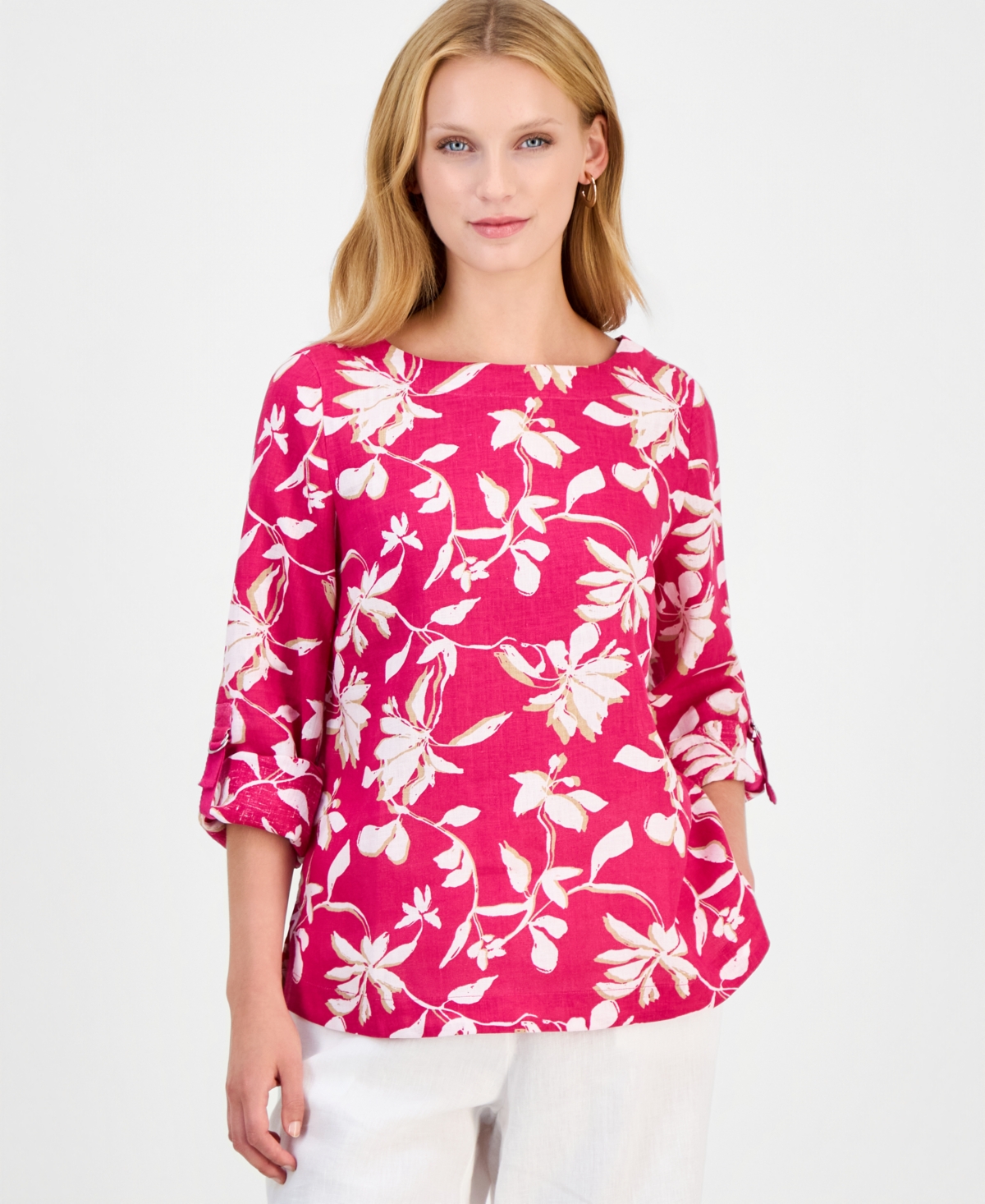 Click here for Charter Club Womens 100 Linen D-Ring Top  Created... prices