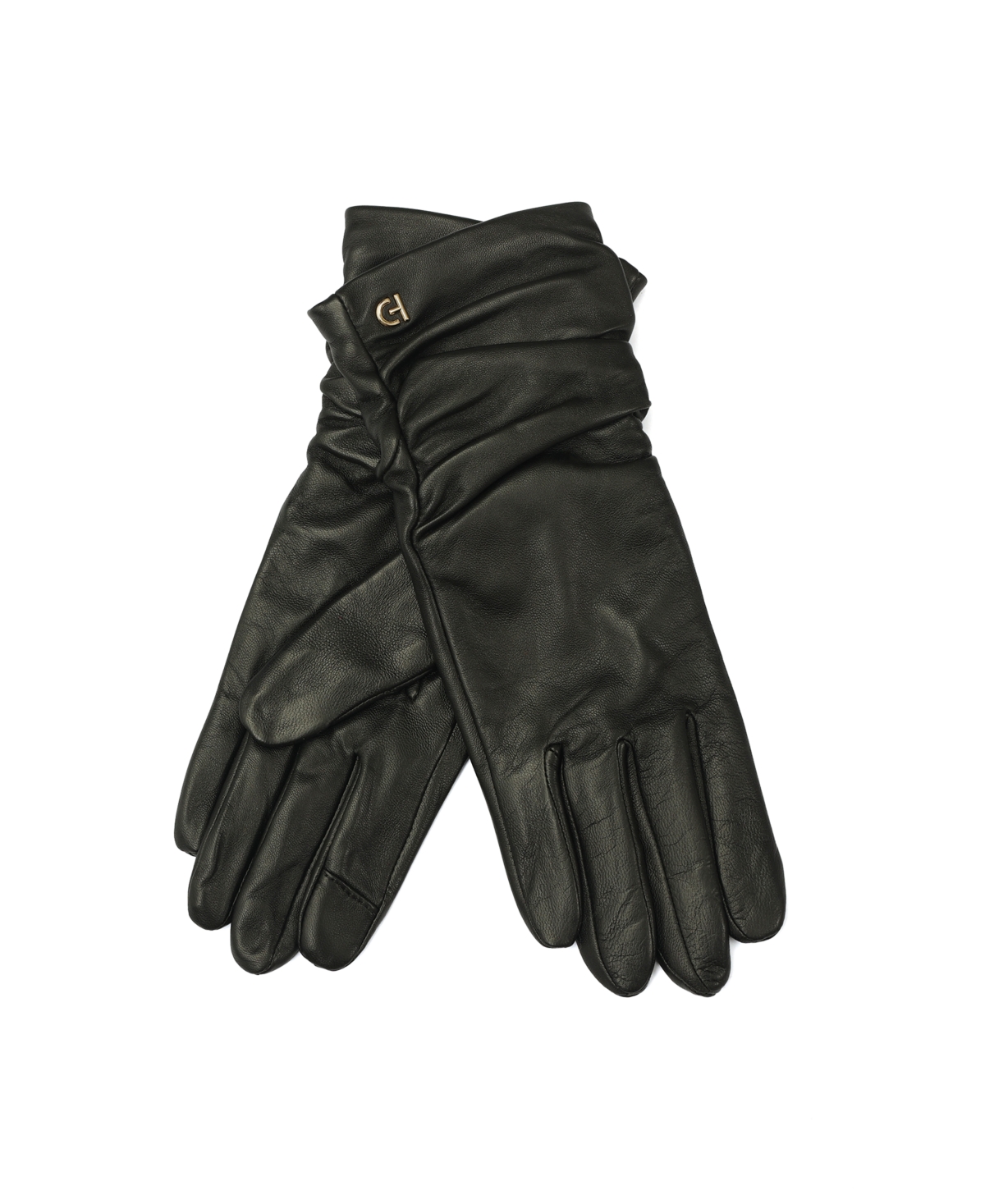 Click here for Cole Haan Womens Ruched Leather Gloves - Black prices