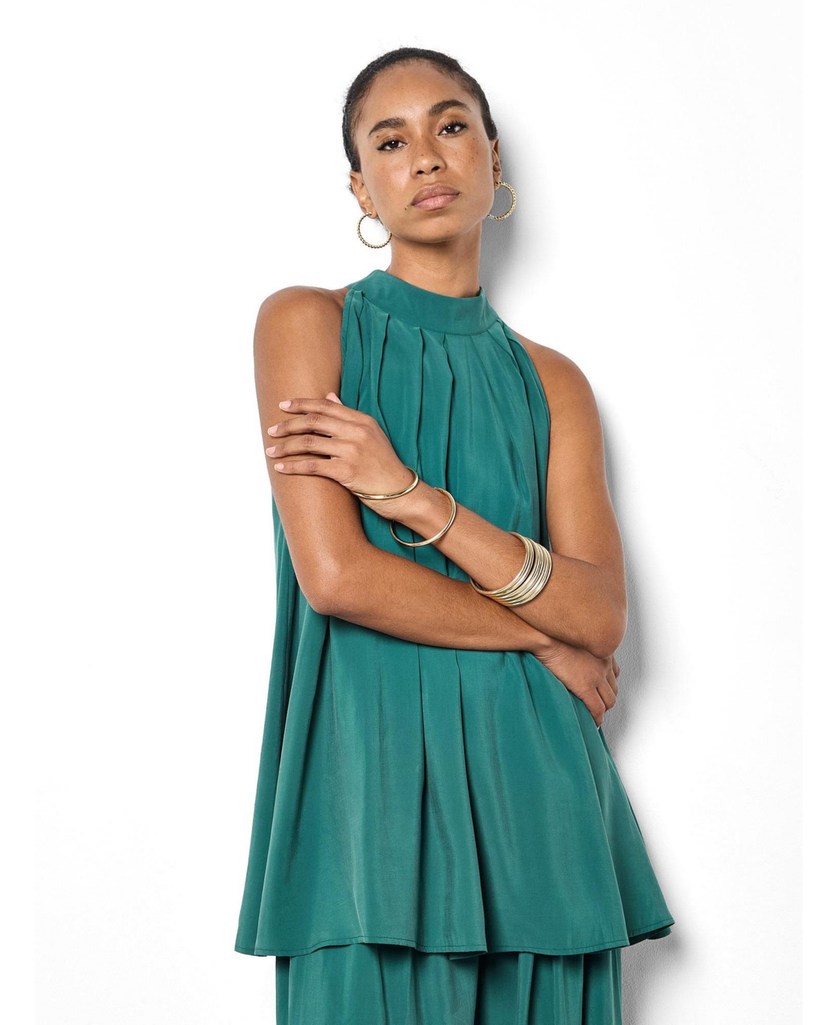 Click here for Apricot Womens Pleat Detail Tunic Top - Teal prices