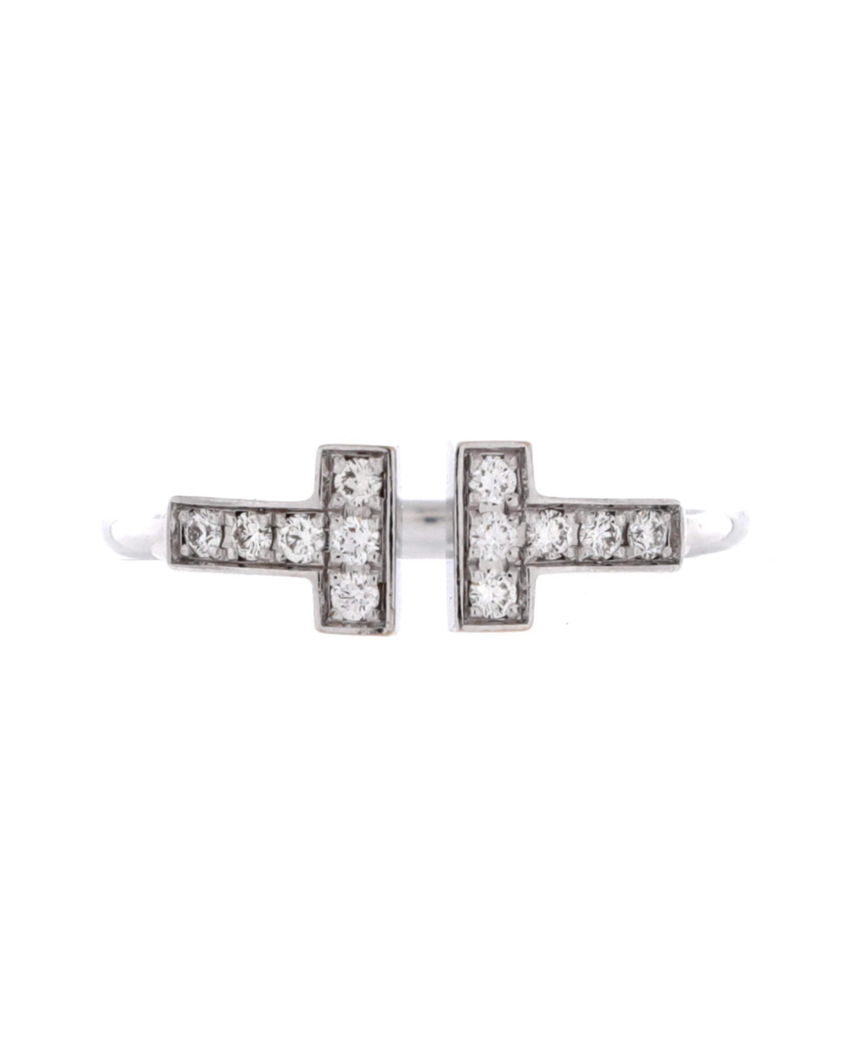 Click here for Pre-Owned Tiffany & Co T Wire Ring - 18k white gol... prices