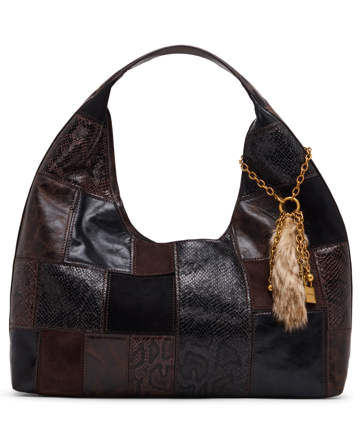 Click here for Steve Madden Aurra Large Shoulder Handbag - Dark M... prices