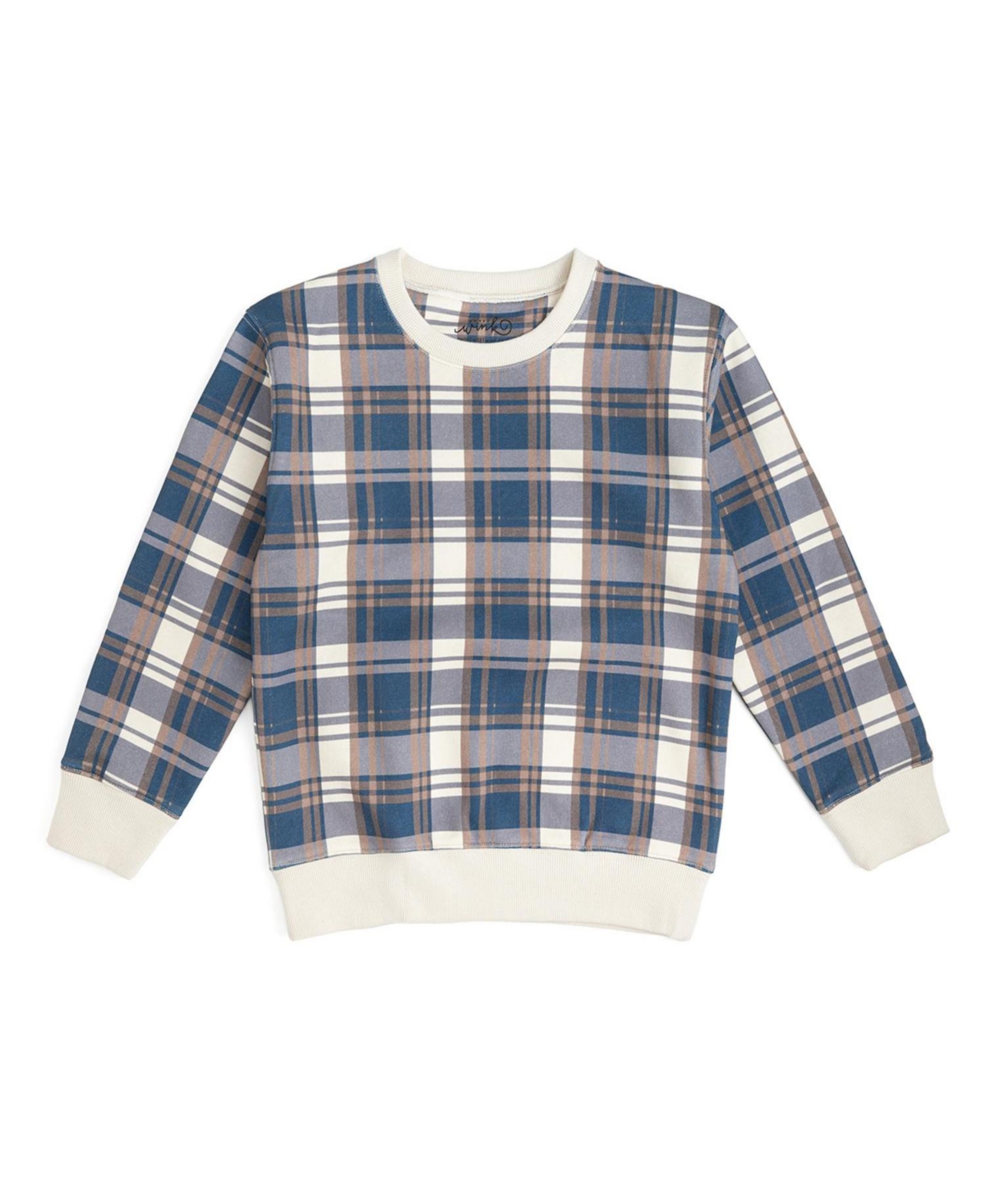 Click here for Sweet Wink Little Boys Navy Plaid Sweatshirt - Mul... prices