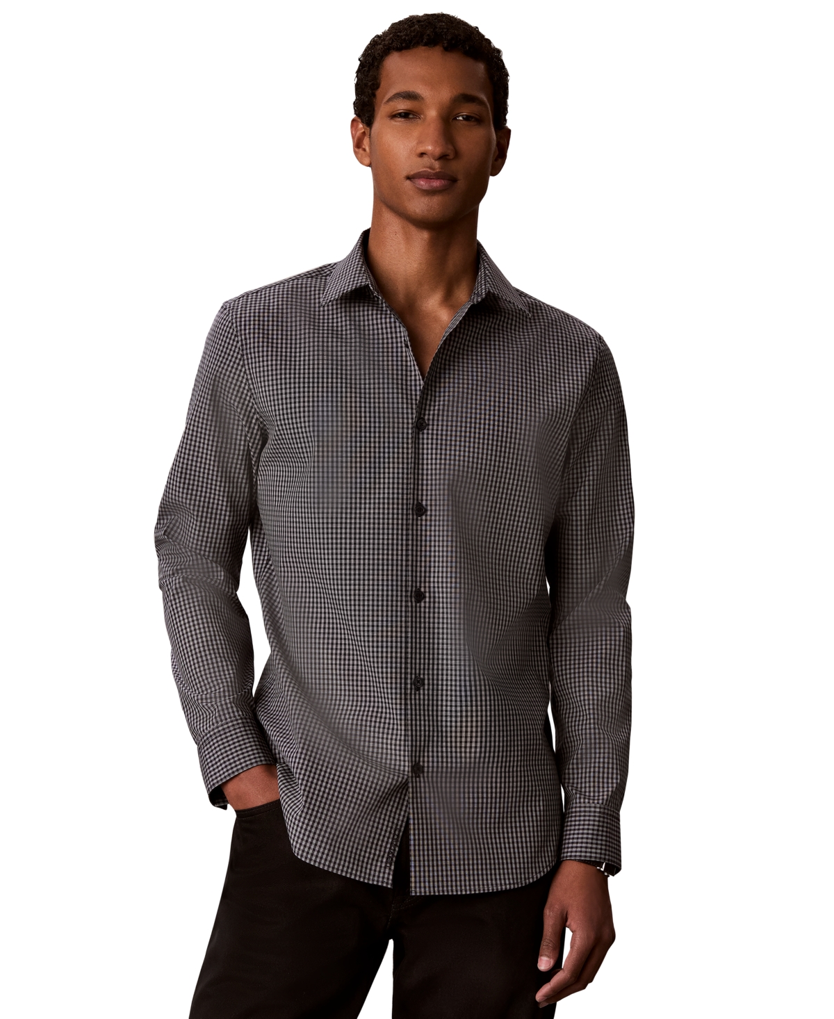 Click here for Calvin Klein Mens Gingham Supima Stretch Regular-F... prices