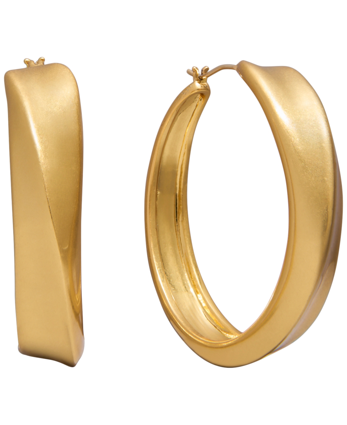 Click here for Donna Karan New York Gold-Plated Twisted Hoop Earr... prices
