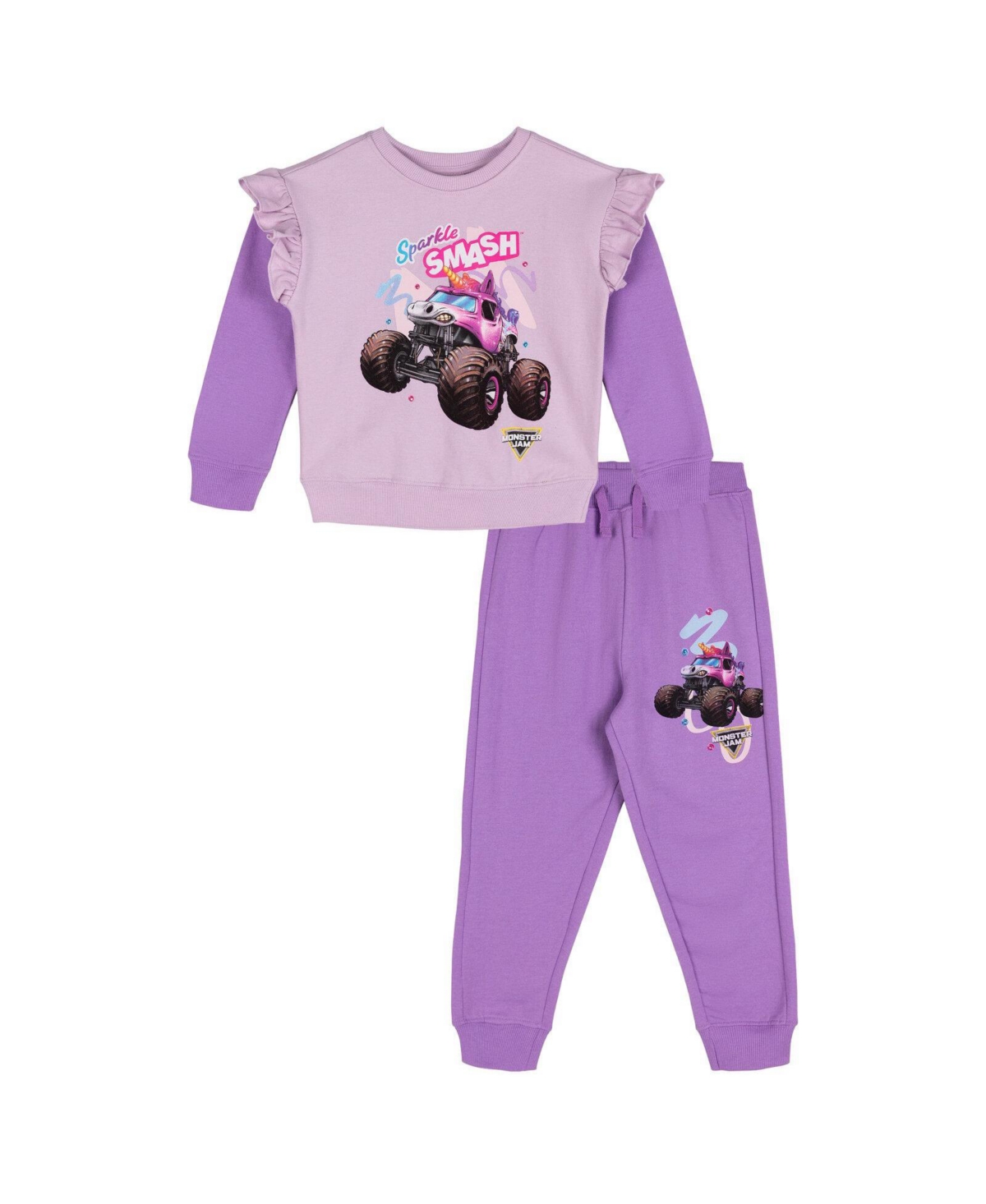 Click here for Monster Jam Sparkle Smash Girls 2-Piece Fleece Swe... prices