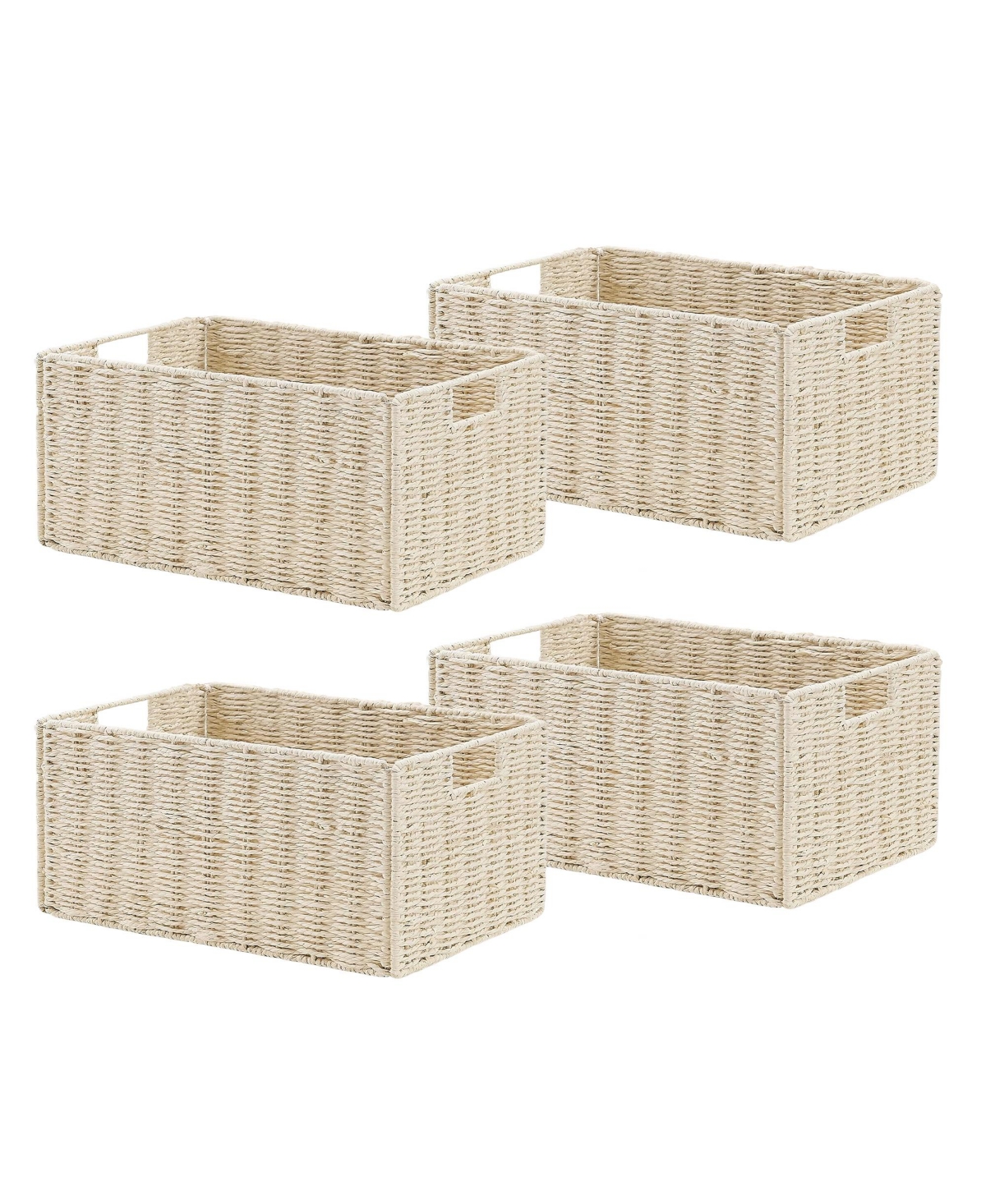 Click here for homfan Hand-Woven Paper Rope Basket Set of 4  Fold... prices