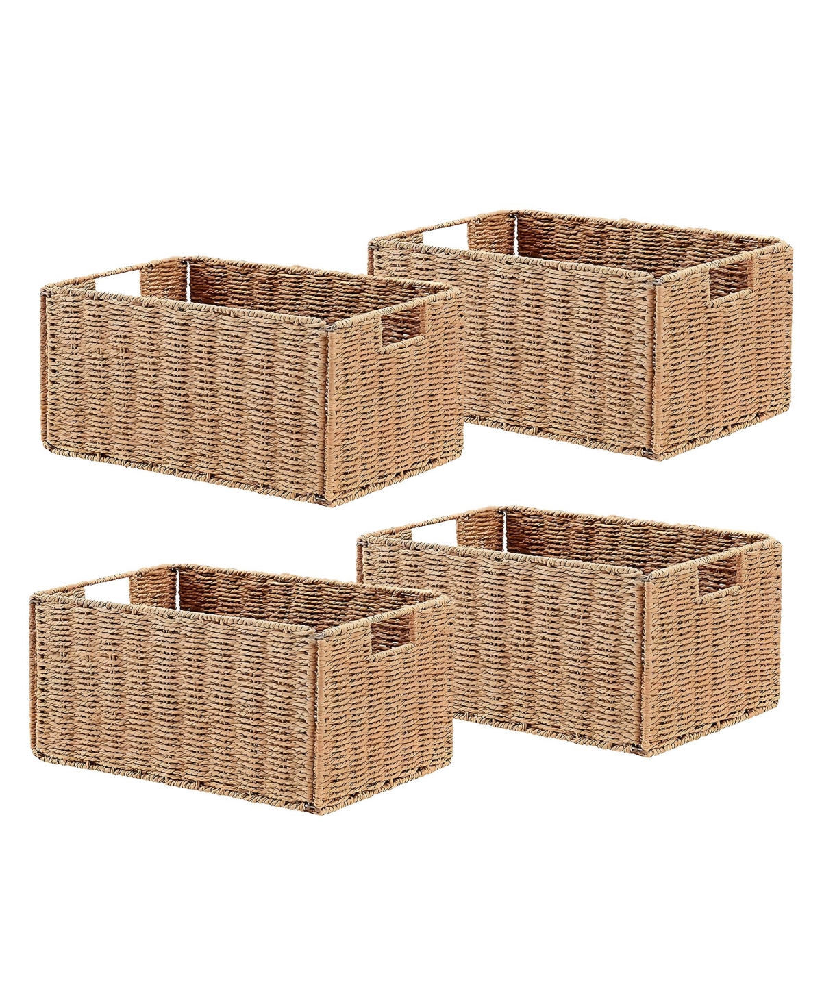 Click here for homfan Hand-Woven Paper Rope Basket Set of 4  Fold... prices