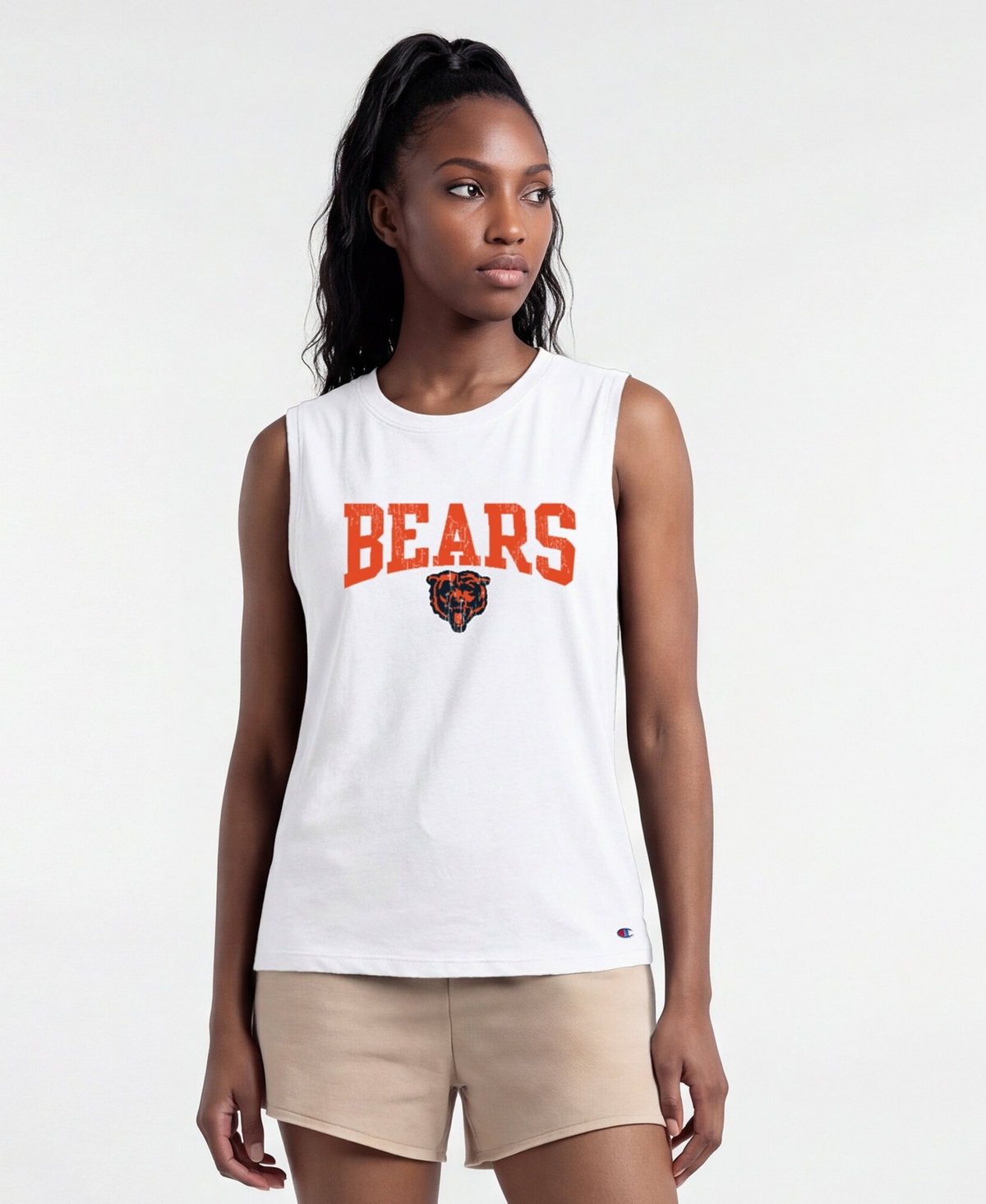 Click here for Champion Womens Chicago Bears Distressed Crew-Neck... prices