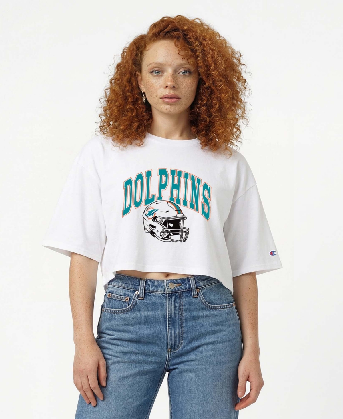 Click here for Champion Womens Miami Dolphins Boyfriend-Cropped T... prices