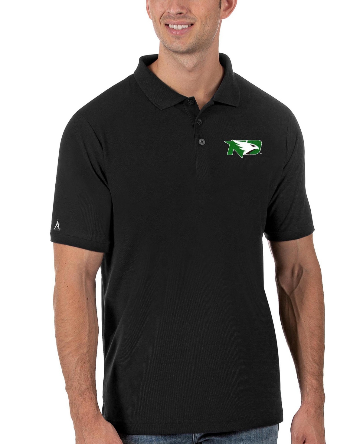 Click here for Antigua Mens Black North Dakota Legacy Pique Polo... prices