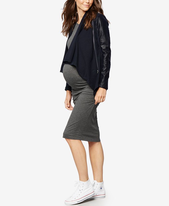BLANK NYC Maternity Draped Faux-Suede Jacket - Macy's