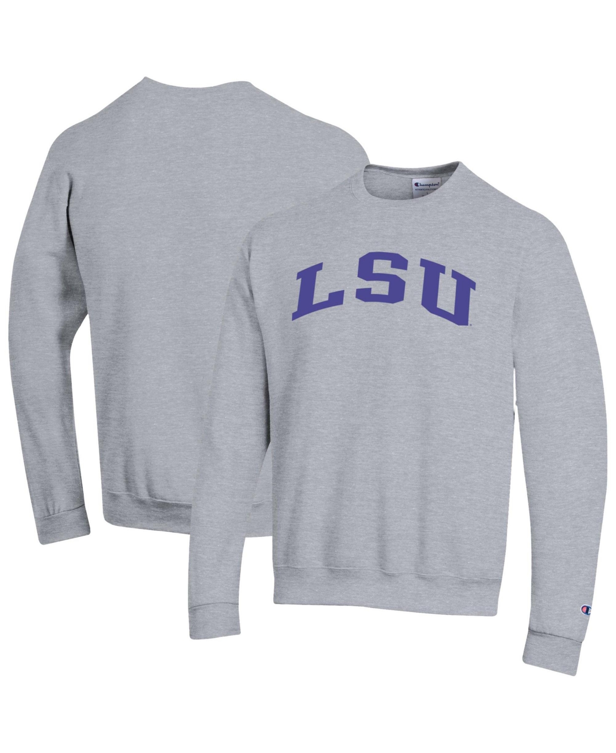 Click here for Champion Mens Heather Gray Lsu Tigers Basic Arch F... prices