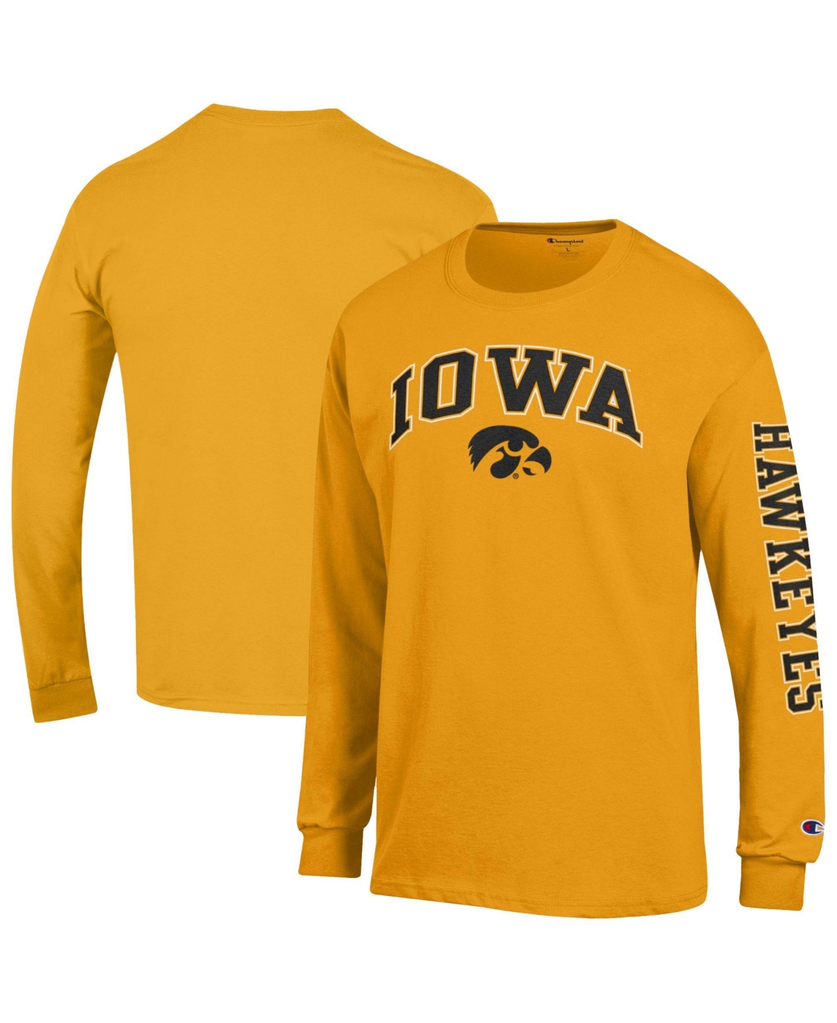 Click here for Champion Mens Gold Iowa Hawkeyes Arch Over Logo 2-... prices