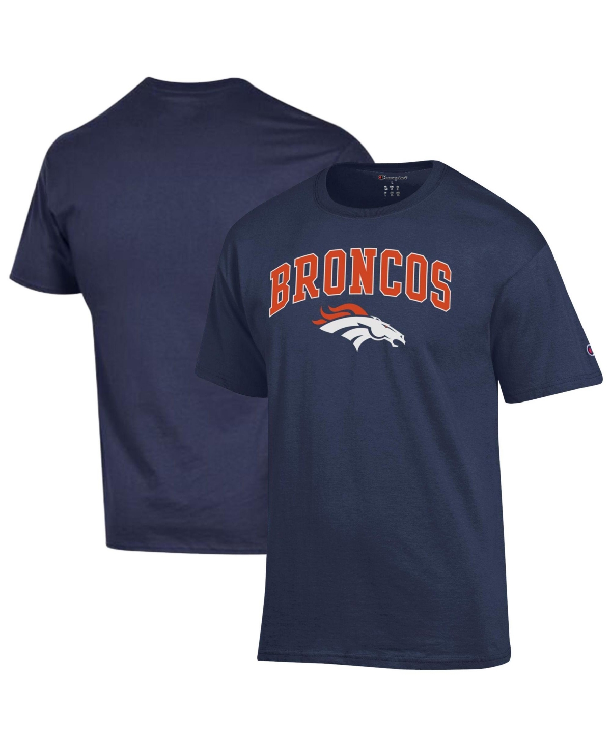 Click here for Champion Mens Navy Denver Broncos Arch Over Logo T... prices