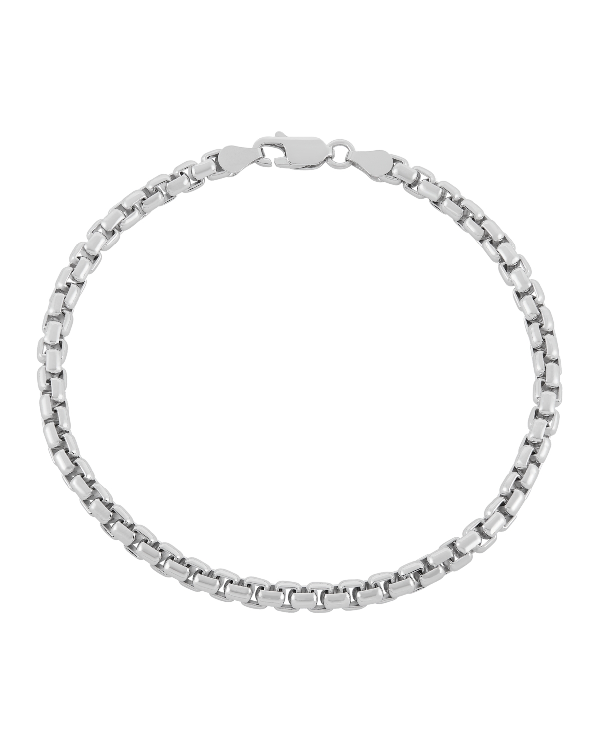 Click here for Italian Silver Solid Box Chain Bracelet in Sterlin... prices