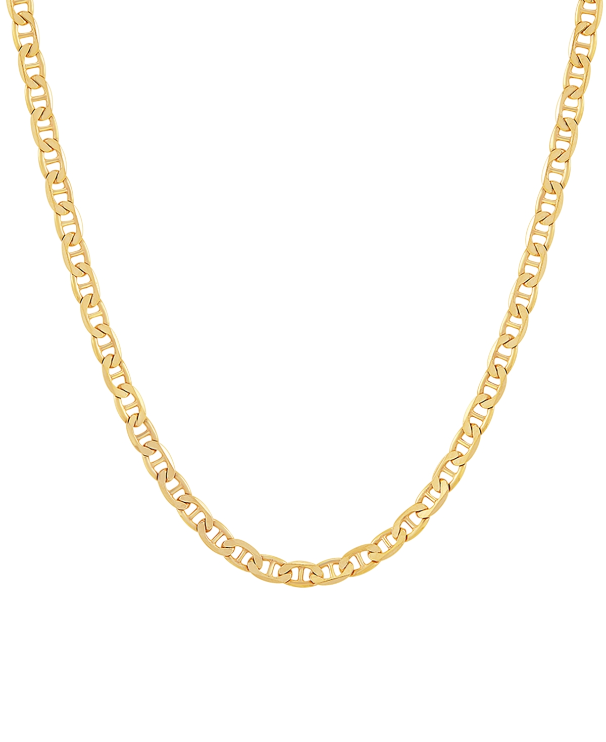 Click here for Italian Silver Solid Mariner Chain Necklace in 18k... prices