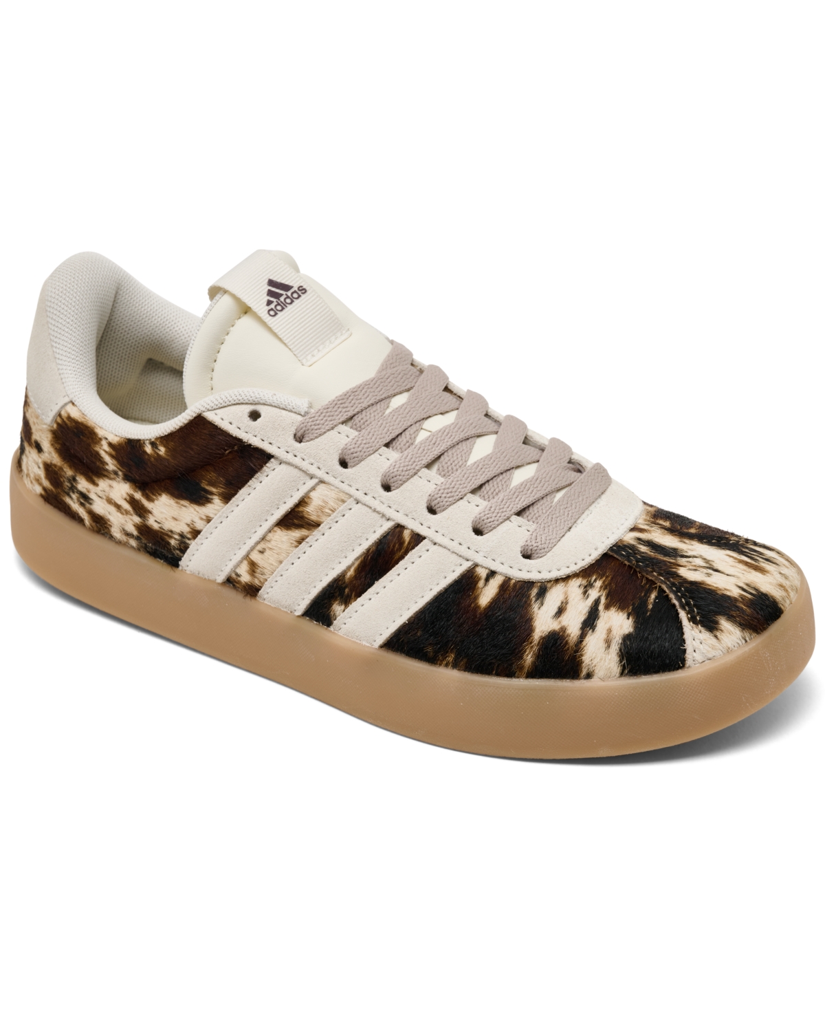 Click here for Adidas Womens Vl Court 3.0 Cow Print Sneakers - Of... prices