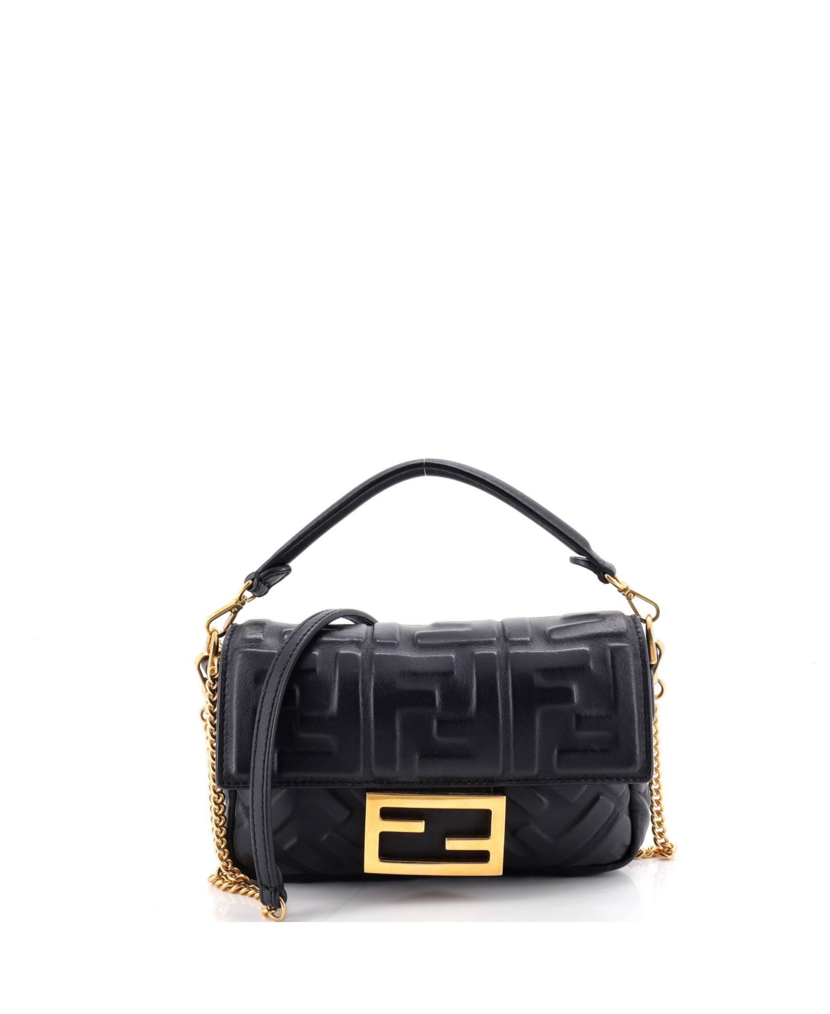Click here for Pre-Owned Fendi Mini Baguette Nm Bag Zucca Embosse... prices