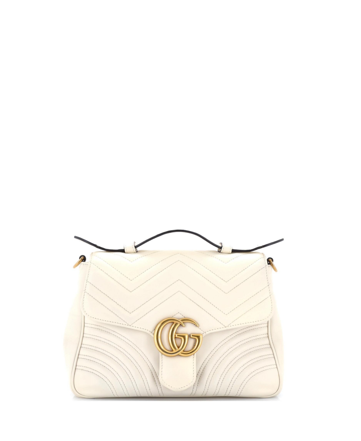 Click here for Pre-Owned Gucci Small Gg Marmont Top Handle Flap B... prices