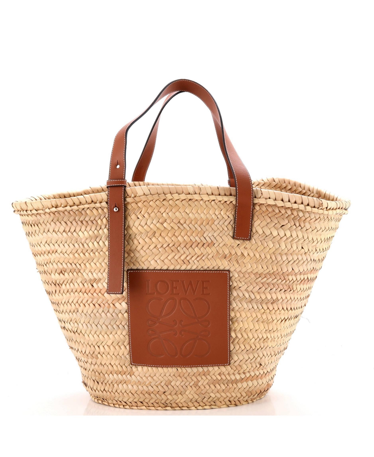 Click here for Pre-Owned Loewe Large Basket Tote Raffia - Brown prices