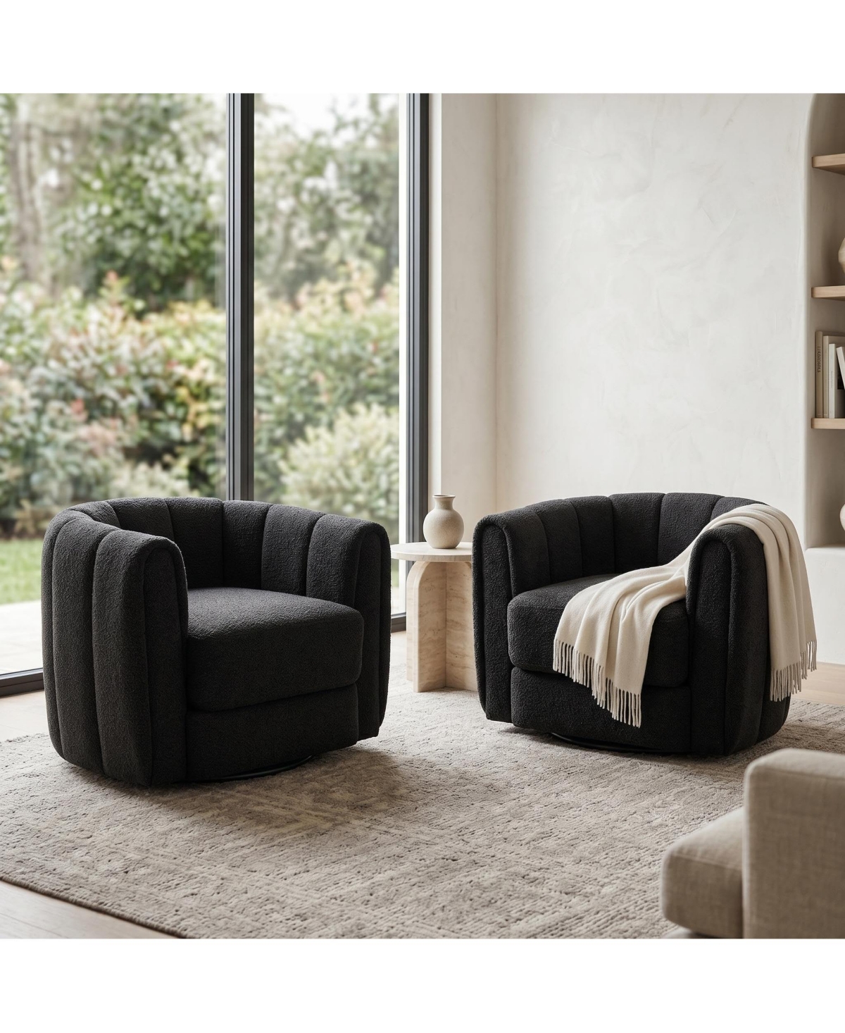 Click here for 2 Set of Modern Swivel Barrel Accent Chair  360 de... prices