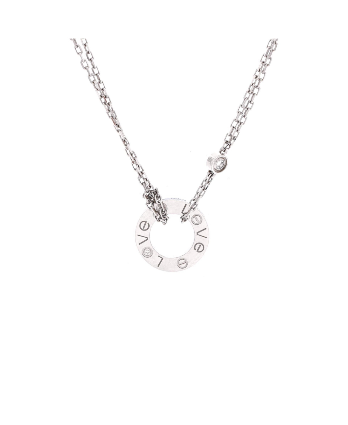 Click here for Pre-Owned Cartier 2 Diamonds Love Pendant Necklace... prices