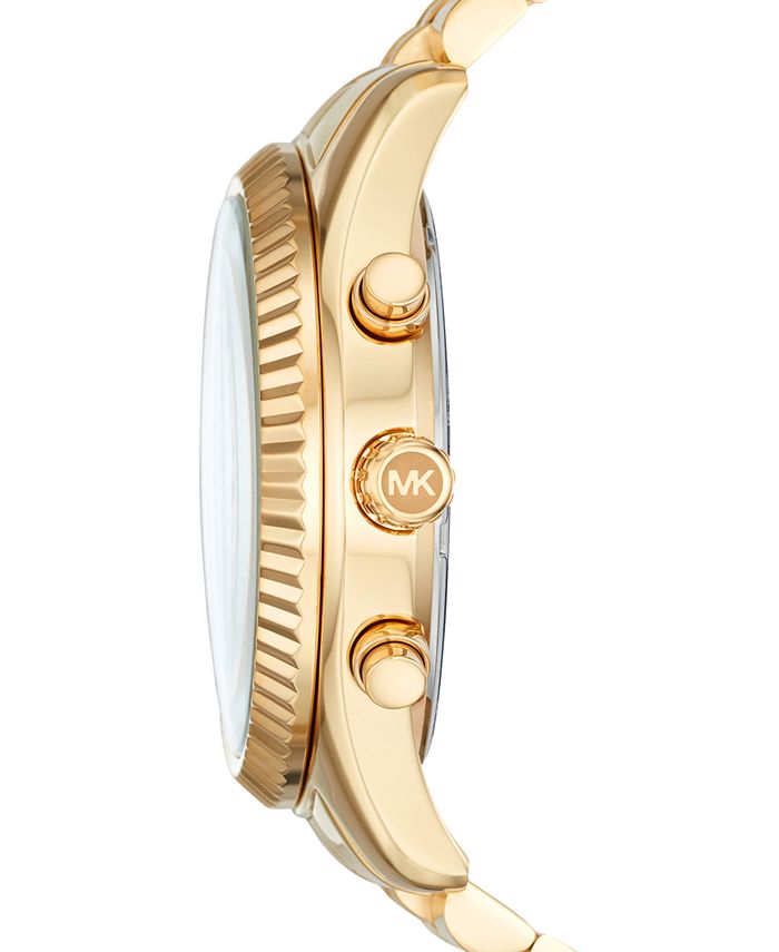 Michael Kors Men's Chronograph Lexington Gold-Tone Stainless Steel ...