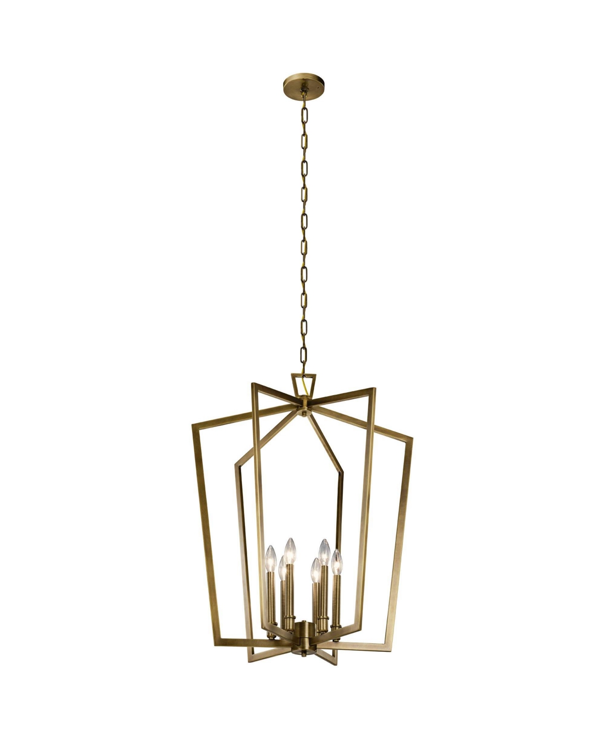Click here for Kichler Abbotswell 24 3/4 Natural Brass 6-Light Mo... prices