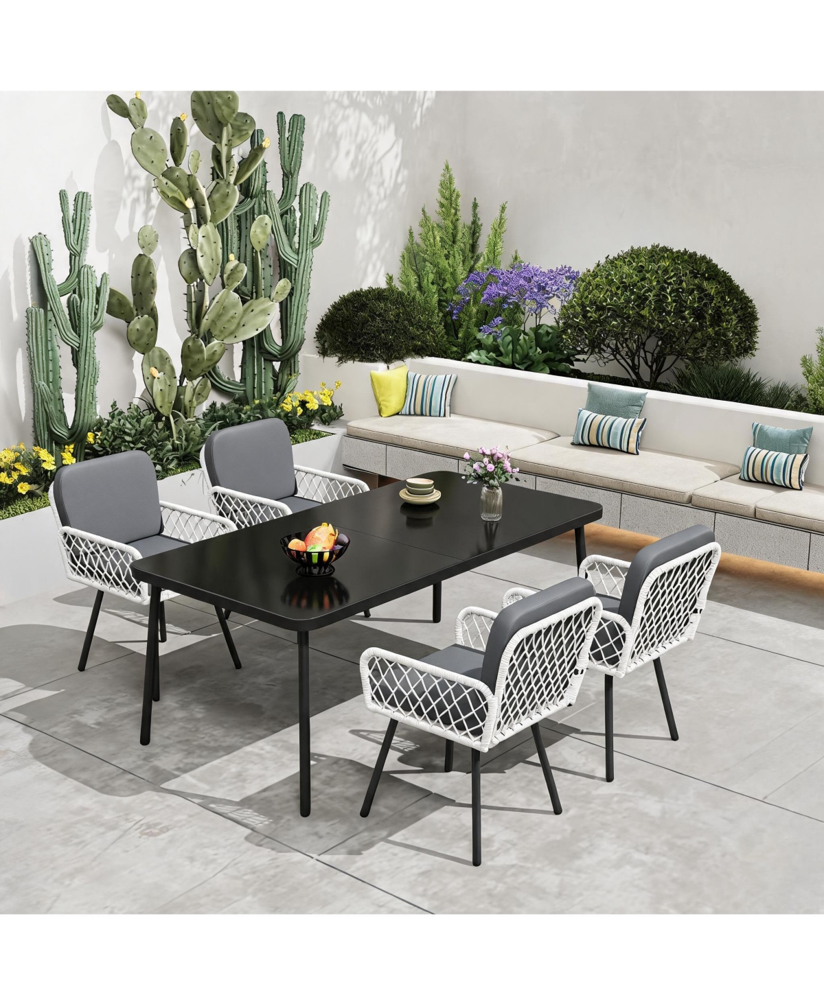 Click here for homfan Stackable Patio Chairs Set of 4 with Cushio... prices
