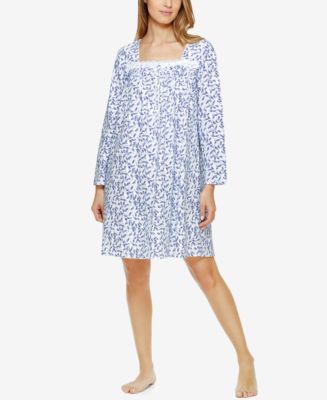 Eileen West Lace-Trimmed Printed Knit Nightgown - Macy's