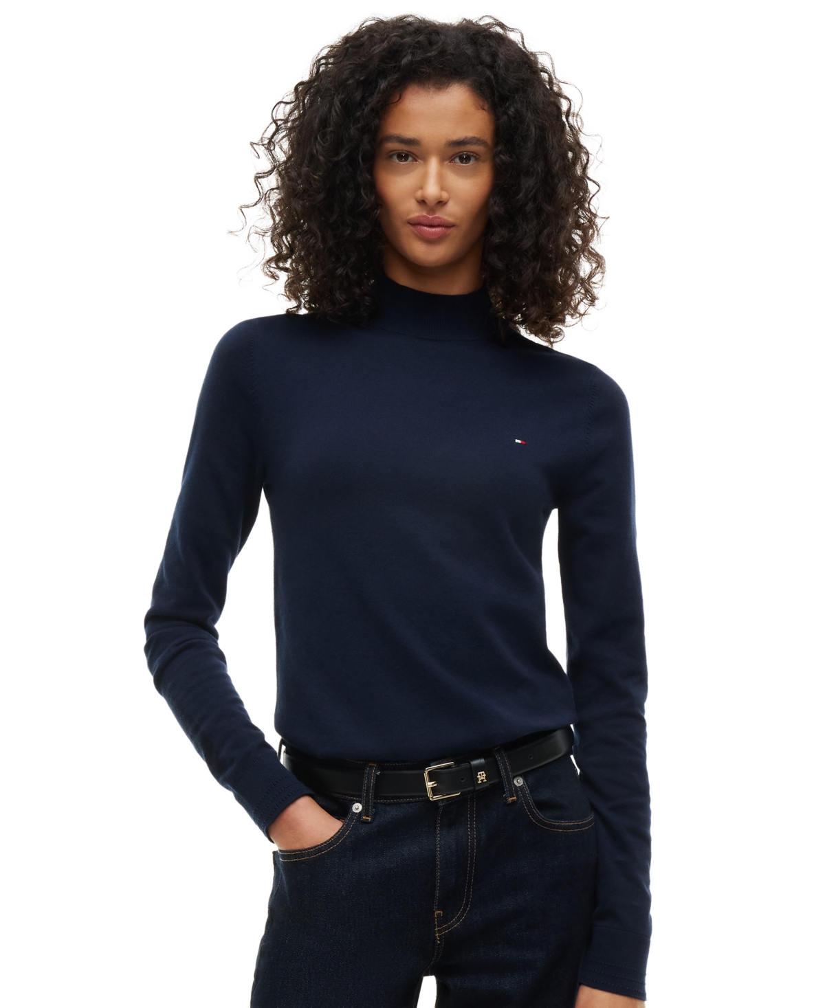 Click here for Tommy Hilfiger Womens Mock Neck Long-Sleeve Slim-F... prices