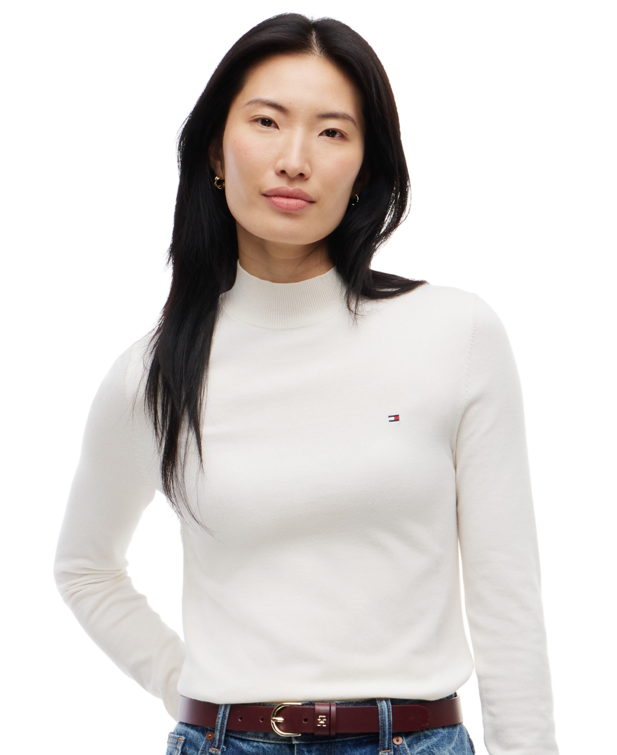 Click here for Tommy Hilfiger Womens Mock Neck Long-Sleeve Slim-F... prices
