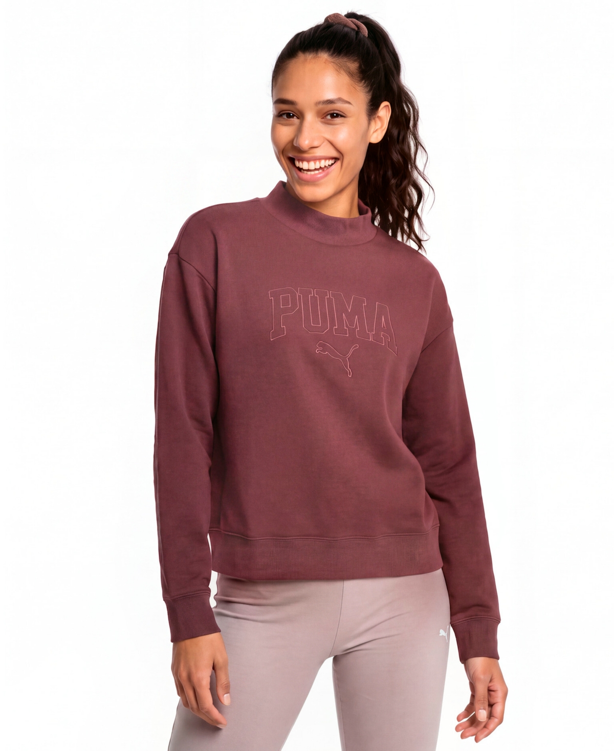 Click here for Puma Womens Ess Relaxed Mock Neck Crew Sweatshirt... prices