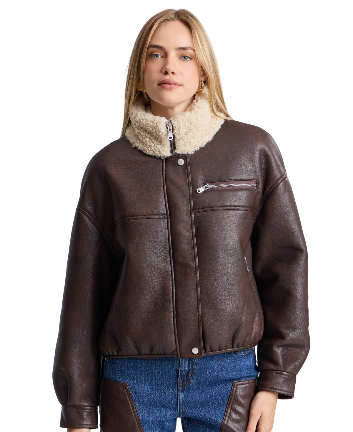 Click here for Avec Les Filles Womens Faux Shearling Oversized-Fi... prices