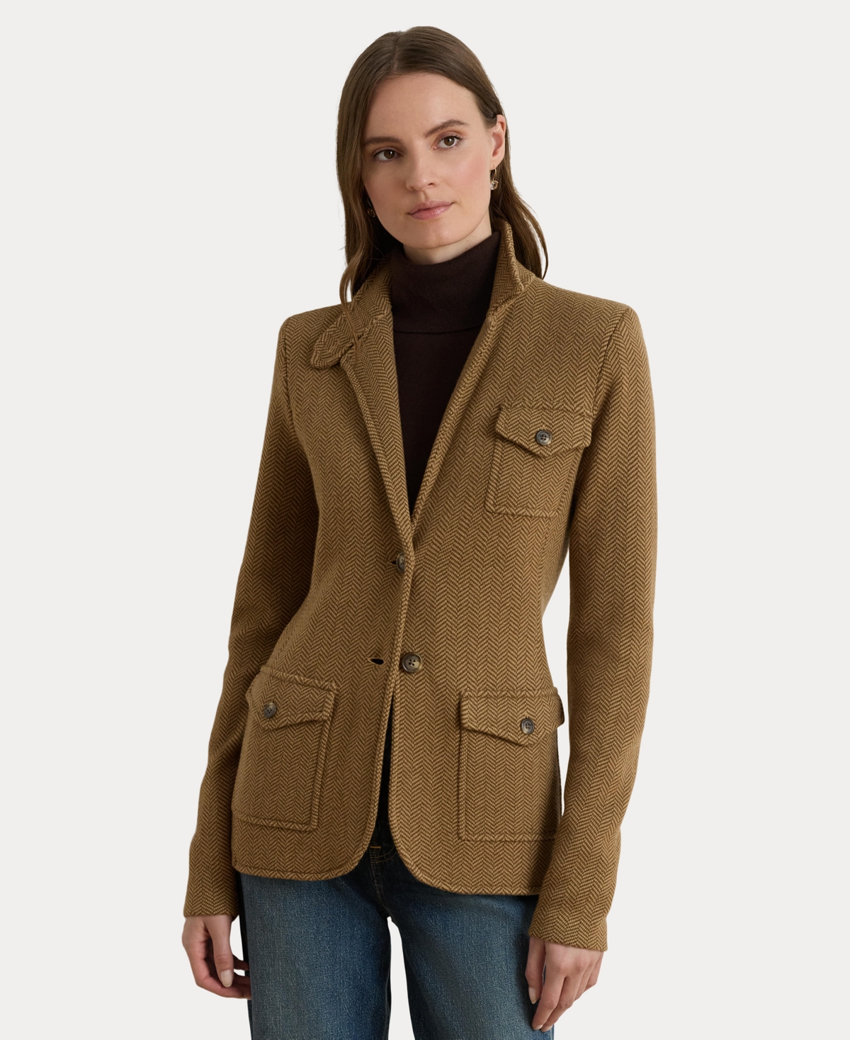 Click here for Lauren Ralph Lauren Womens Herringbone Sweater Bla... prices