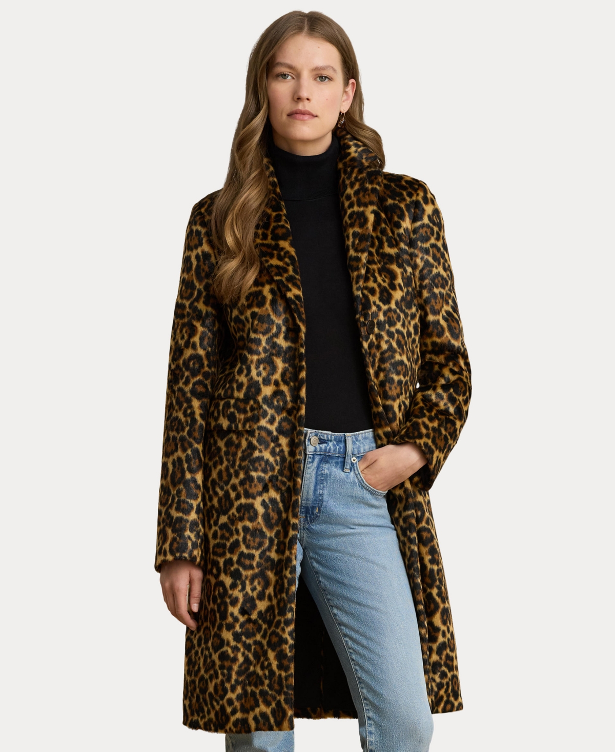 Click here for Lauren Ralph Lauren Womens Leopard-Print Faux-Hair... prices